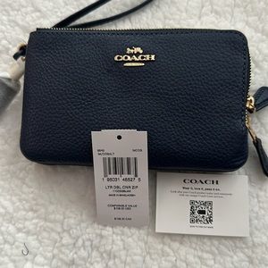 Coach | Bags | Nwt Coach Navy Blue Wristlet | Poshmark